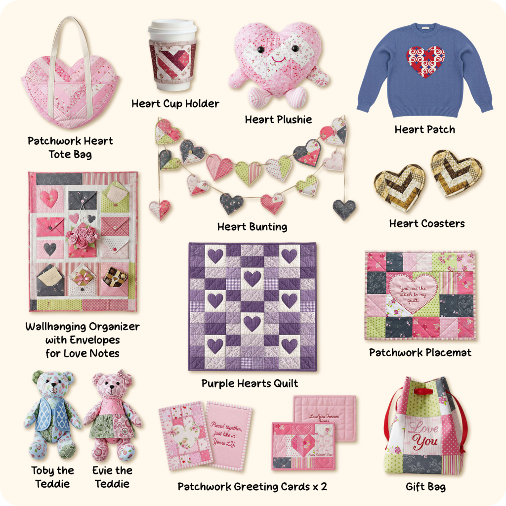 14 Valentine Quilt Patterns: Instant PDF Download