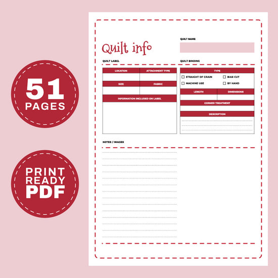 Quilting Planner | 51-Page Printable | Mrs. Quilty