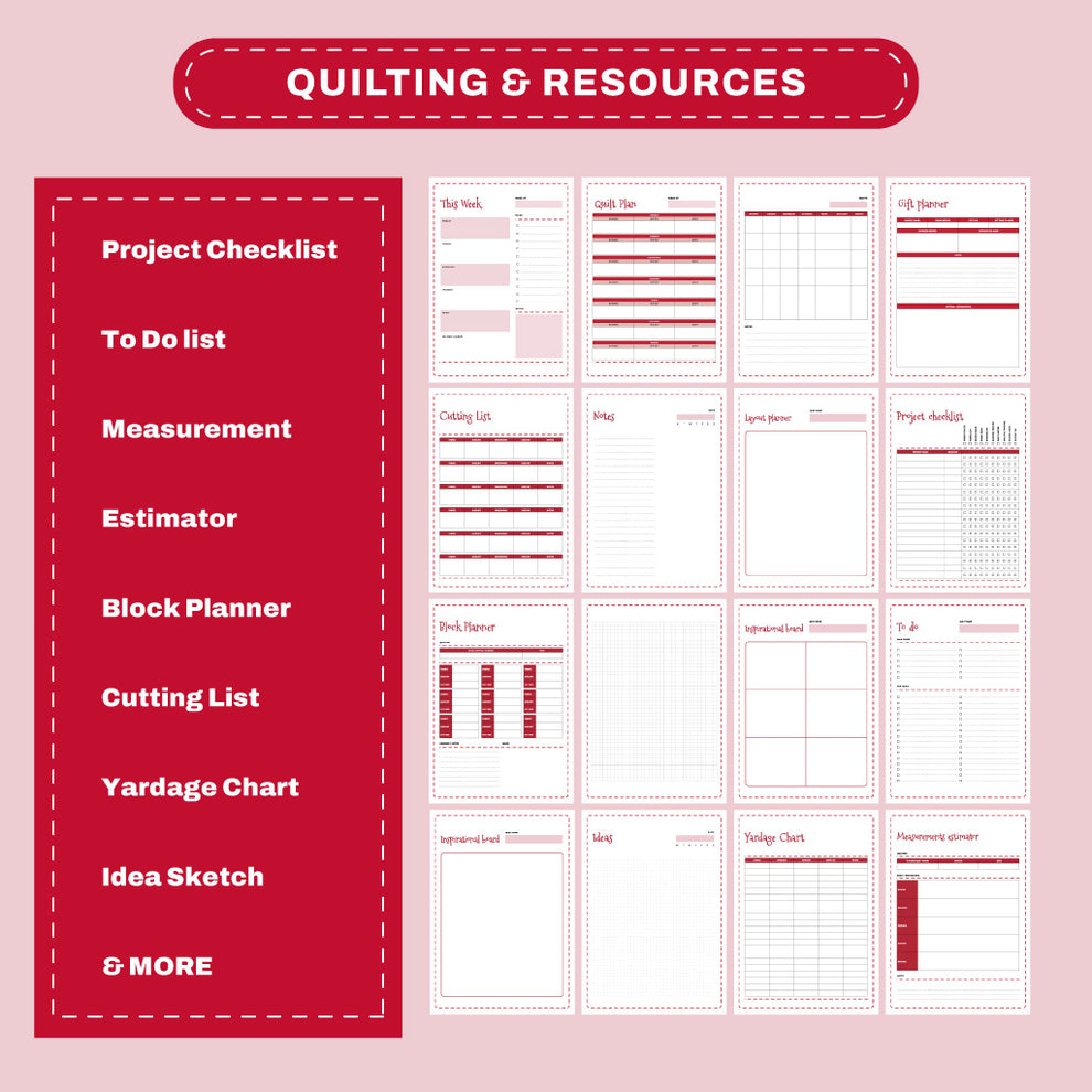 Quilting Planner | 51-Page Printable | Mrs. Quilty