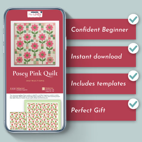 Posey Pink PDF Quilt Pattern | Mrs. Quilty