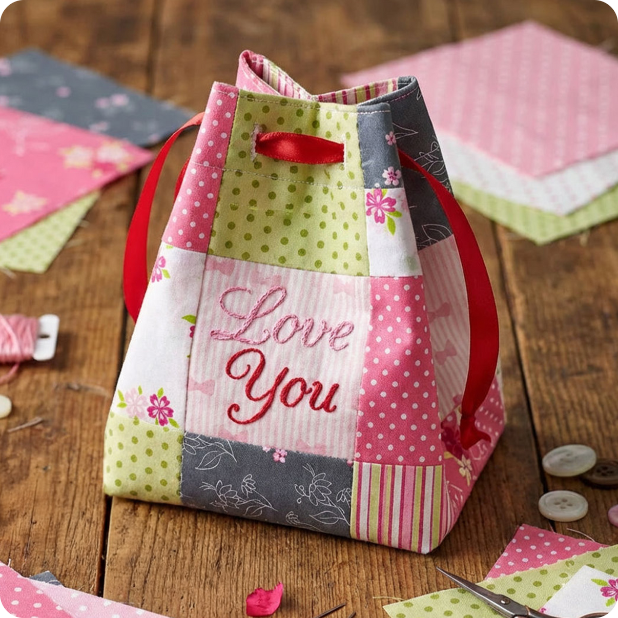 Patchwork Gift Bag Digital PDF Pattern