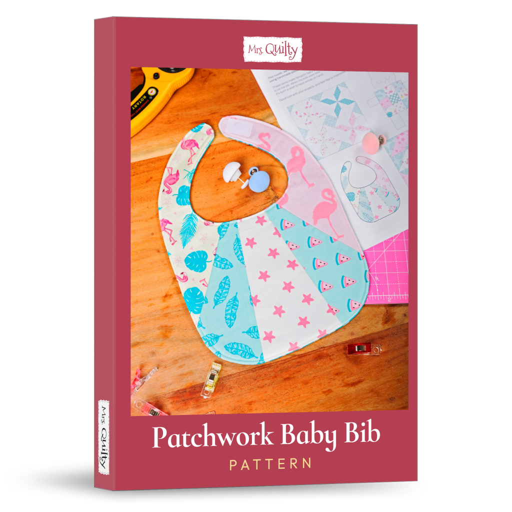 Patchwork Baby Bib Downloadable PDF Quilt Pattern | Mrs Quilty