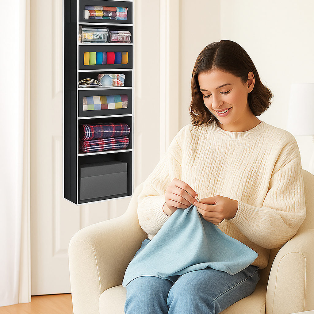 Hanging Storage Shelves for Quilting | Fabric & Project Organizer