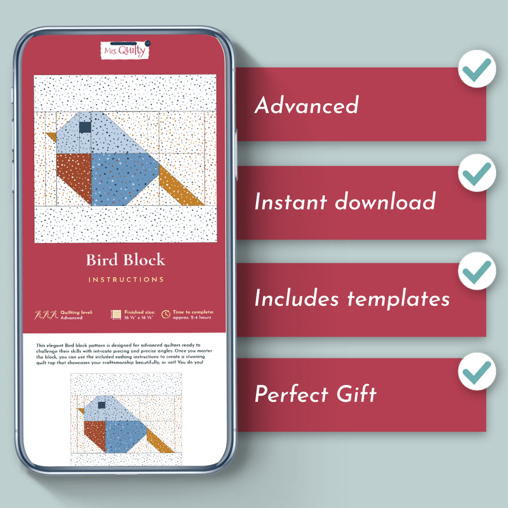 Bird Block Quilt PDF Pattern | Instant Download
