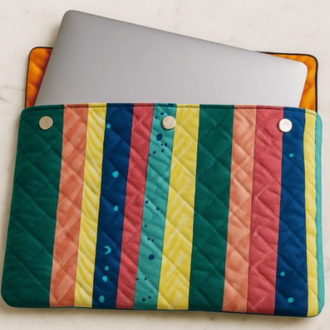 Quilted Laptop Sleeve PDF Pattern | Geometric Tech Case Sewing